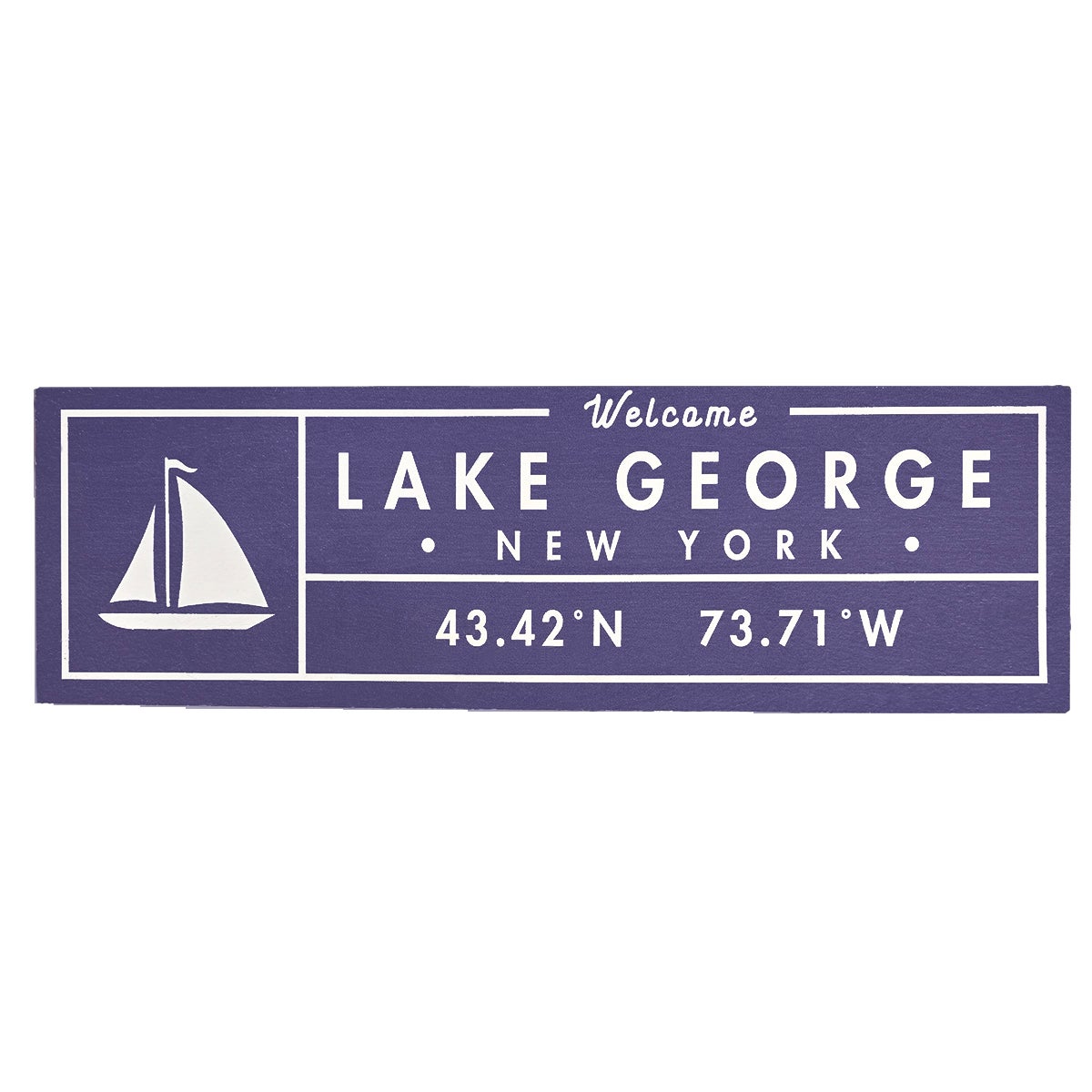 Welcome to Lake George or Saratoga Lake GPS Wood Sign – Lake House ...