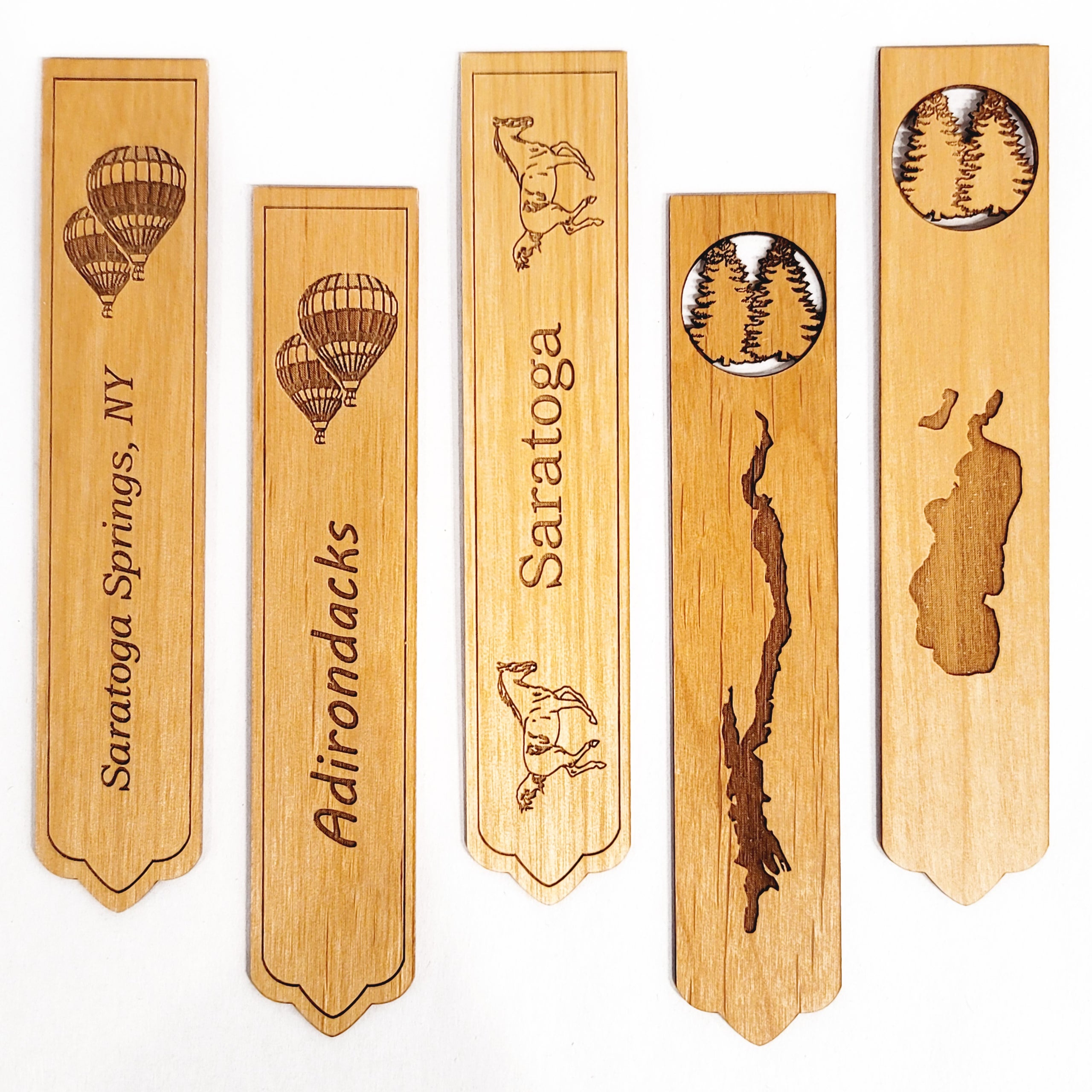 Saratoga/Adirondacks/Lakes Wooden Bookmarks | Gift Shop & Custom Framing