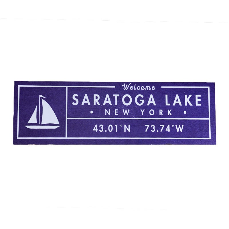 Saratoga Lake or Lake George Signs with GPS Coordinates | Gift Shop ...