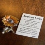 Sunflower with Bee - Charm or Token (1.5" Tall) Shiny Colored Glaze ...