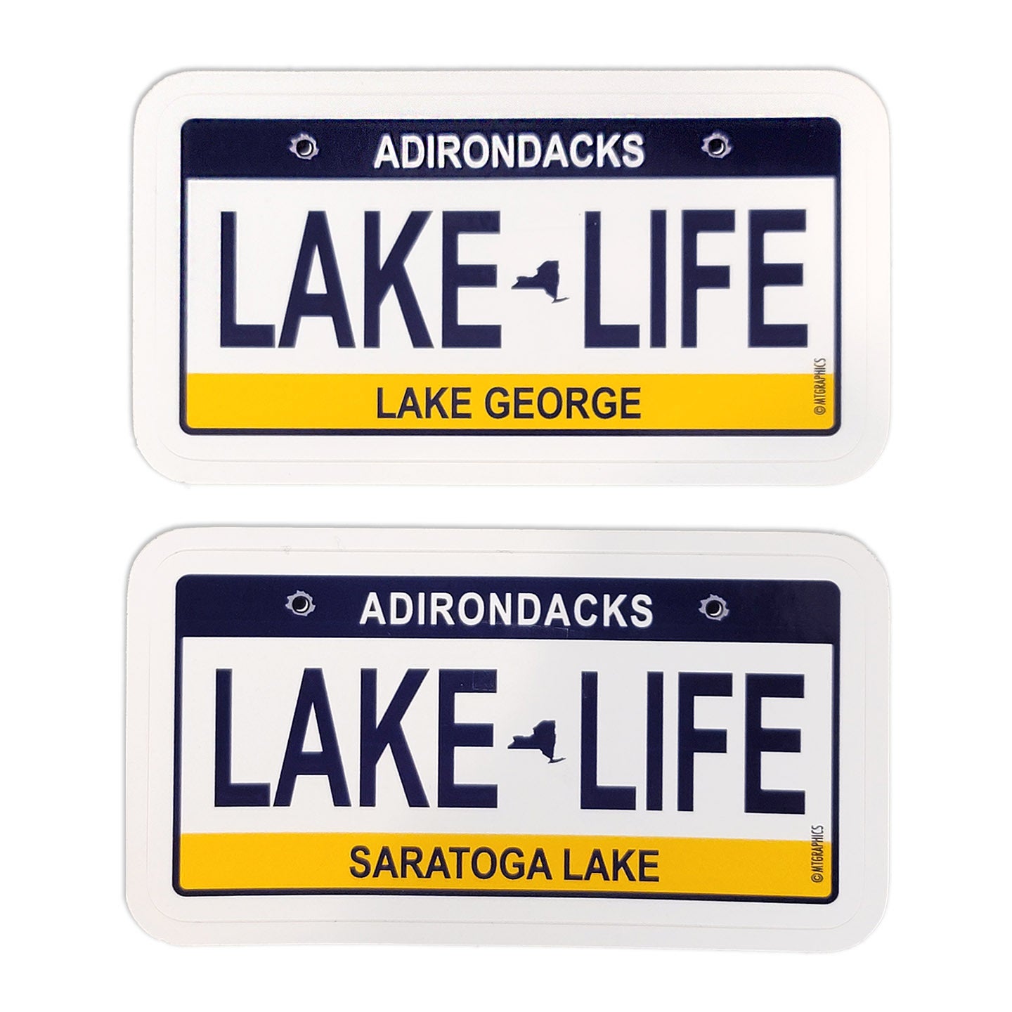 Adirondacks Lake Life License Plate Sticker | Gift Shop & Custom Framing