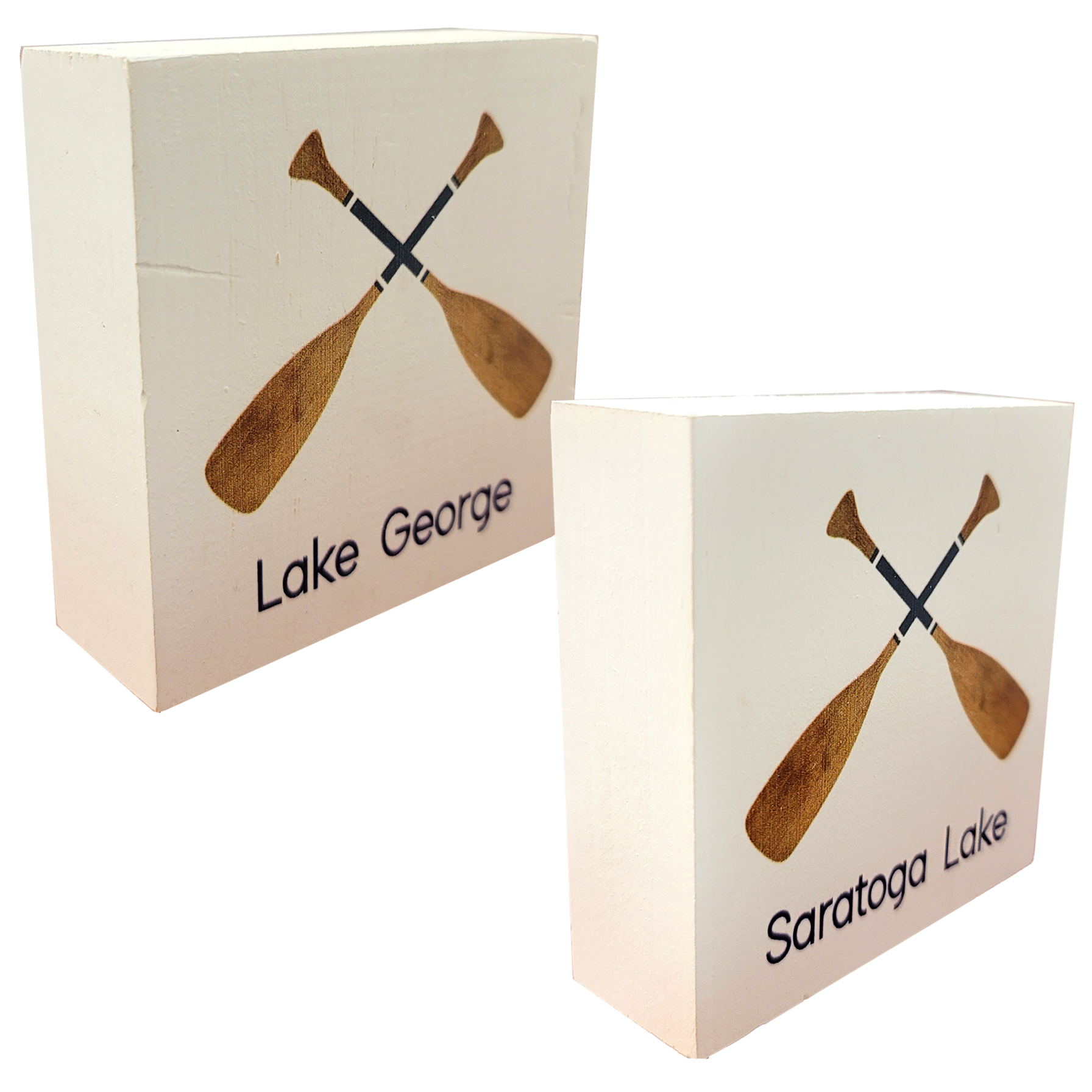 Saratoga Lake/Lake George Paddles Mini Wood Block | Gift Shop & Custom ...