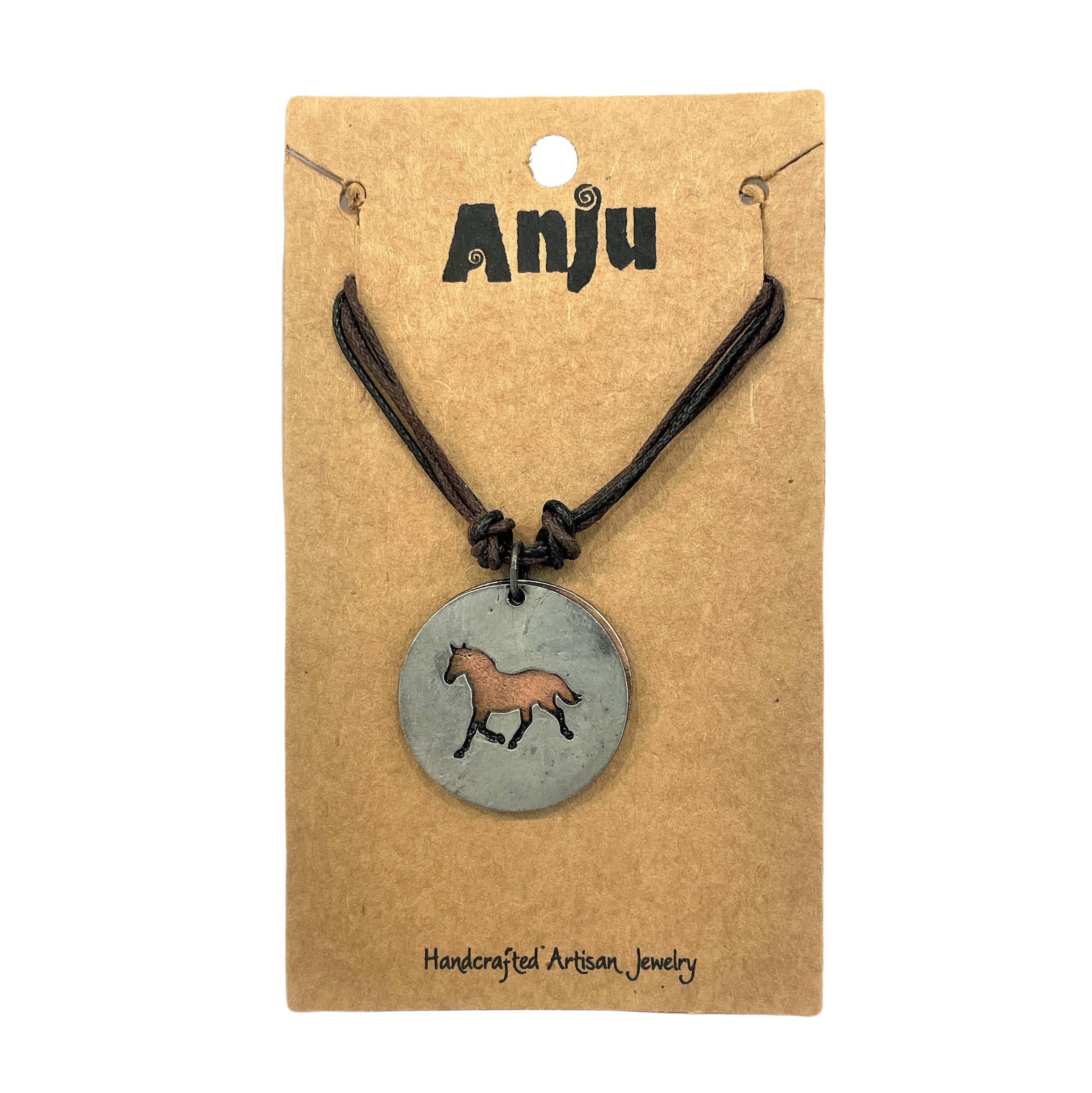 Handcrafted Mixed Metal Horse Cut Out Necklace | Unique Art, Gifts ...